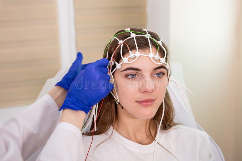 Patient Brain Testing Using Encephalography at Medical Center Stock ...