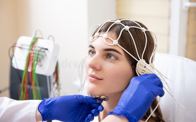Patient Brain Testing Using Encephalography at Medical Center Stock ...