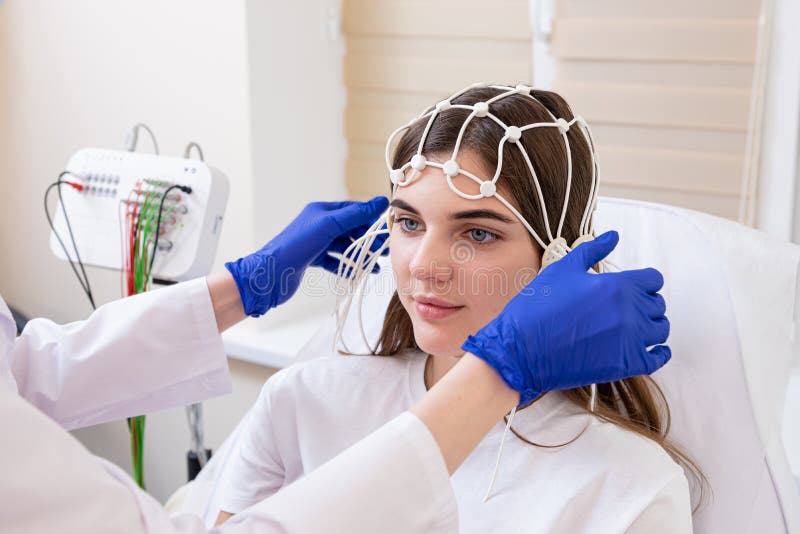 Patient Brain Testing Using Encephalography at Medical Center Stock ...