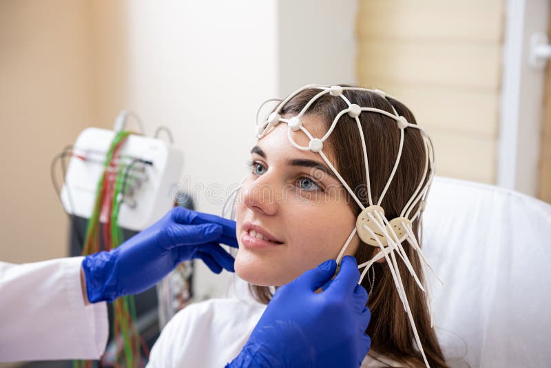 Patient Brain Testing Using Encephalography at Medical Center Stock ...