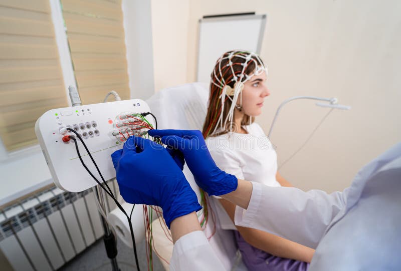 Patient Brain Testing Using Encephalography at Medical Center Stock ...