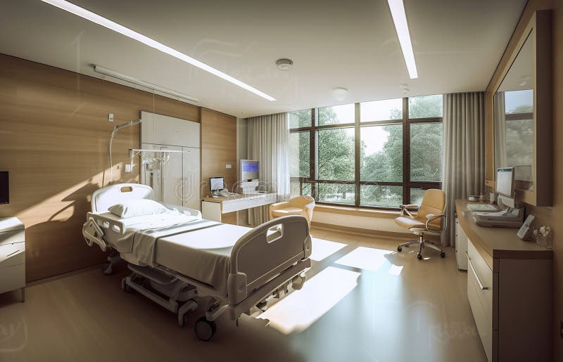 Patient-Centered Design, a Look at Modern Hospital Room. Generative AI ...