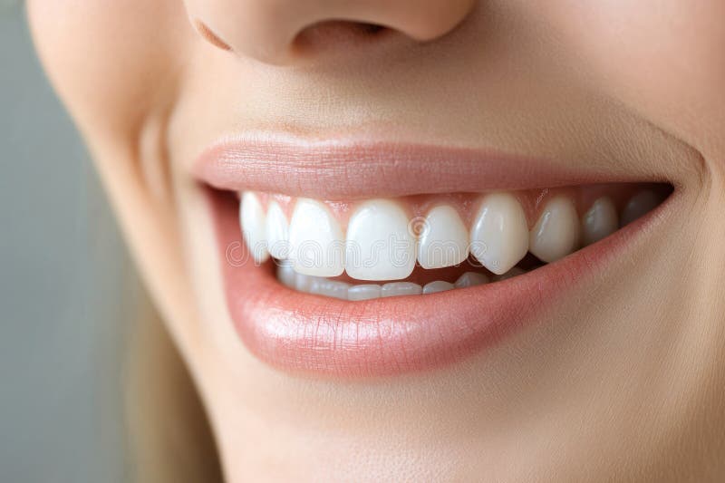 Patient Confident Smile with Bright White Teeth in Dental Office Stock ...