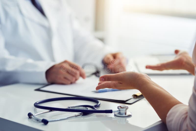 Patient Consult His Problems with the Doctor Stock Photo - Image of ...