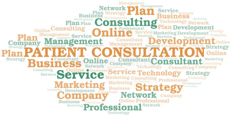 Patient Consultation Typography Vector Word Cloud Stock Illustration ...