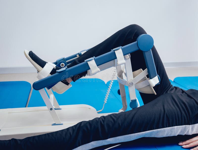 Patient on CPM Machines. Continuous Passive Range of Motion Stock Photo ...