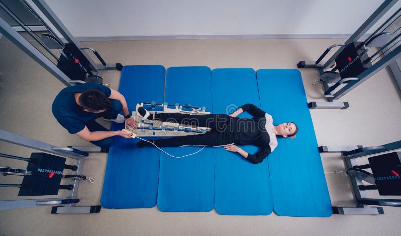 Patient on CPM Machines. Continuous Passive Range of Motion Stock Image ...