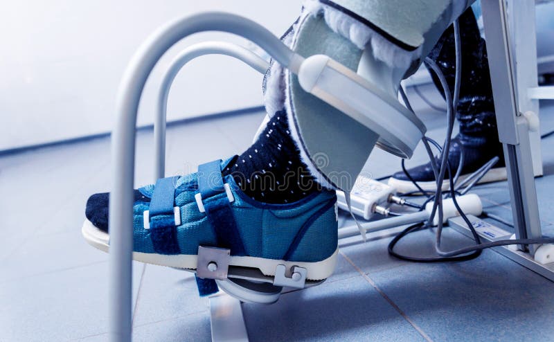 Patient on CPM Machines, Continuous Passive Range of Motion. Stock ...