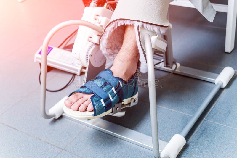 Patient on CPM Machines, Continuous Passive Range of Motion. Stock ...