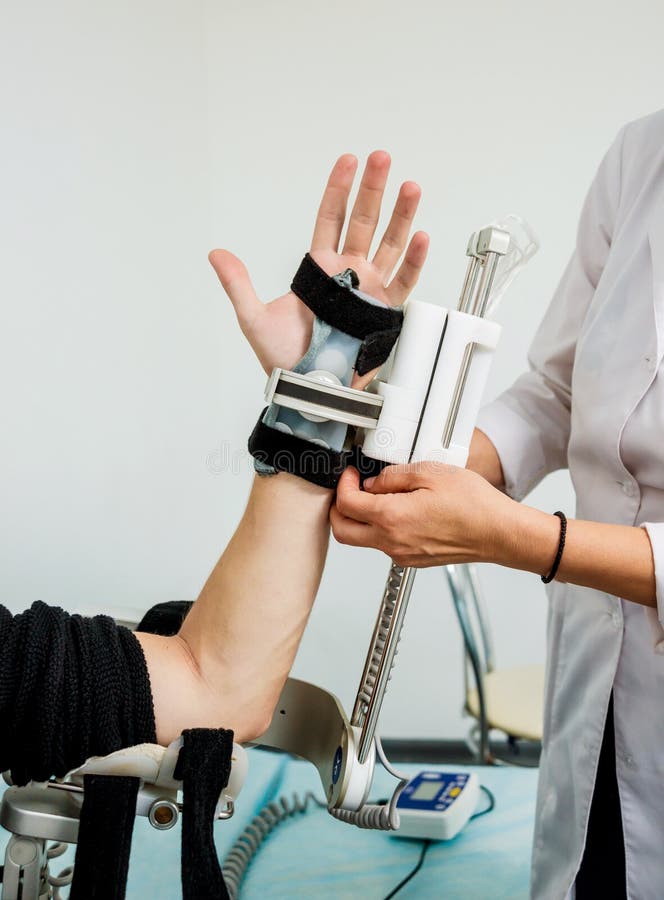 Patient on CPM Machines, Continuous Passive Range of Motion. Stock ...