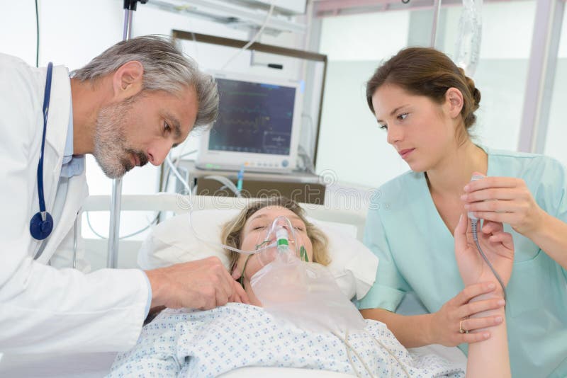 Patient in Critical Condition Stock Image - Image of life, breathing ...