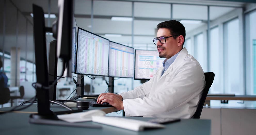 Patient Data Spreadsheet on Computer in Clinic Stock Image - Image of ...
