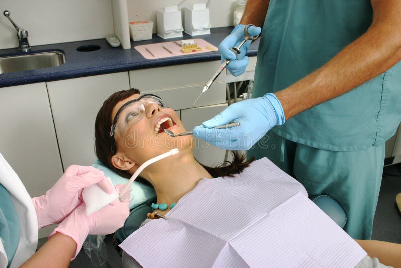 Patient in Dental Office To Receive Freezing Stock Photo - Image of ...