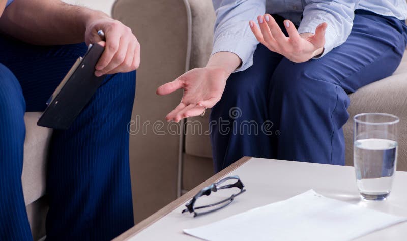 Patient Discussing with Psychologist Personal Problems Stock Image ...