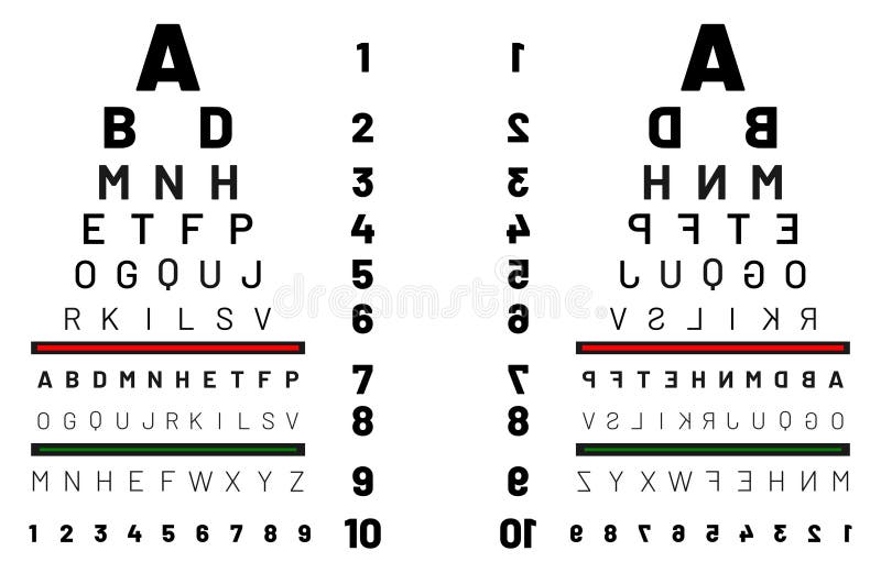 Patient Eye Exam Chart. Eye Test Chart Stock Vector - Illustration of ...
