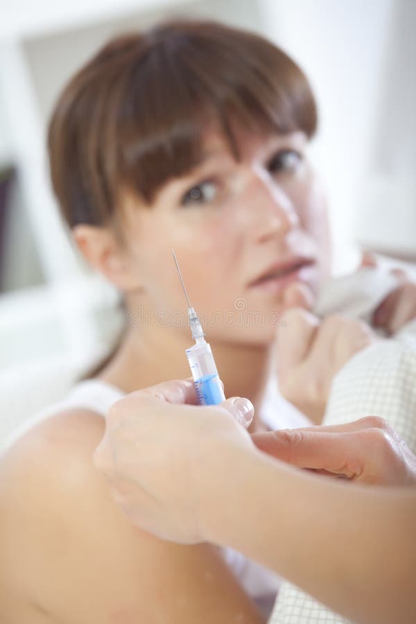 Patient in Fear for Syringe Stock Photo - Image of female, sick: 17129588