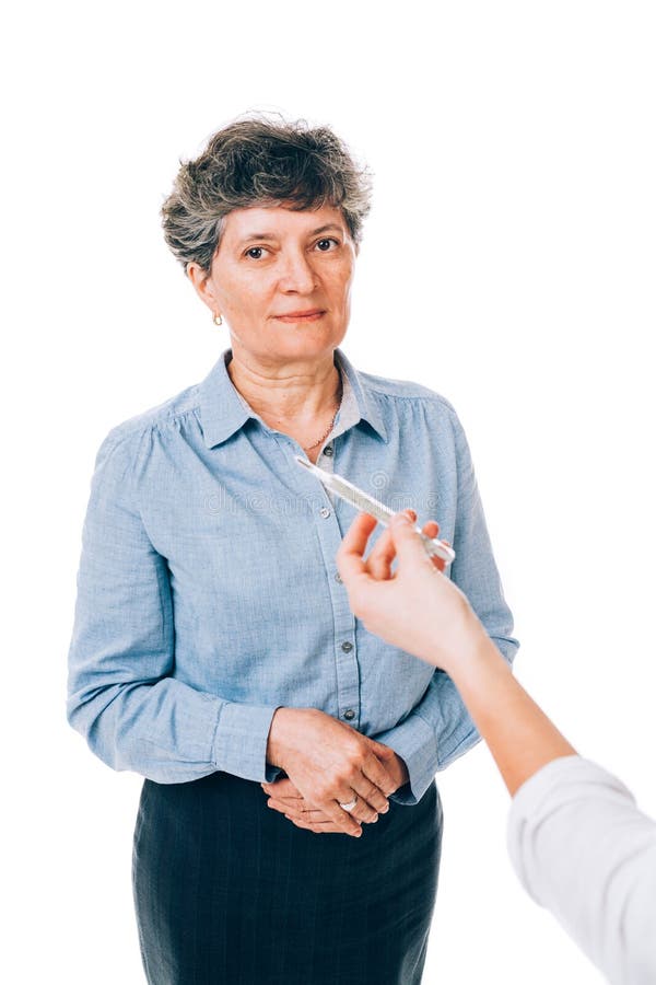 Patient with fever stock photo. Image of senior, isolated - 67008720