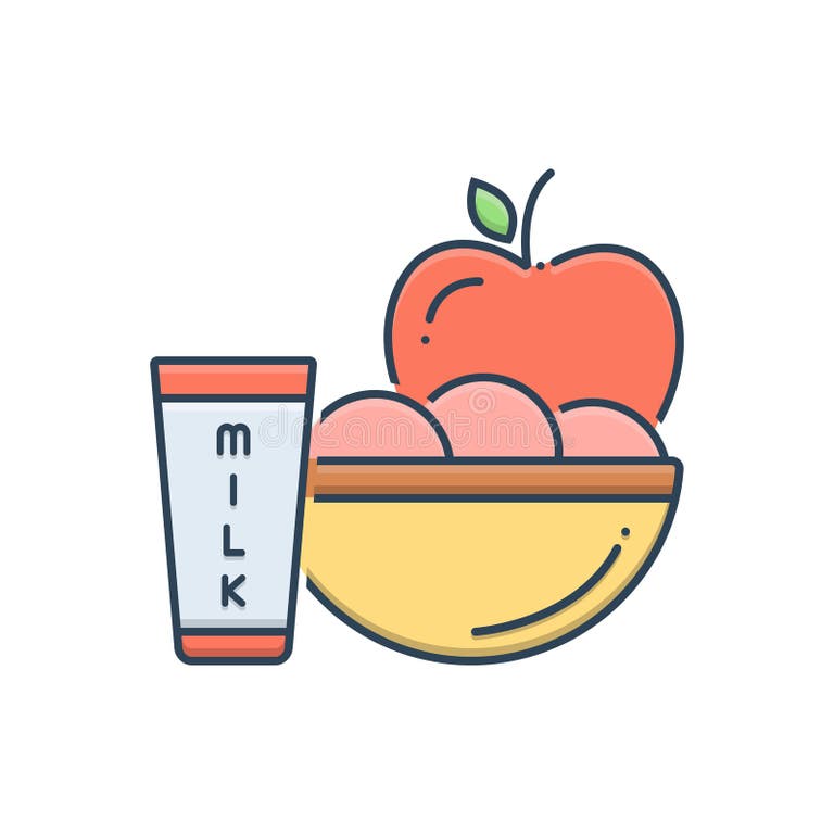 Color Illustration Icon for Patient Food, Healthy and Fruits Stock ...