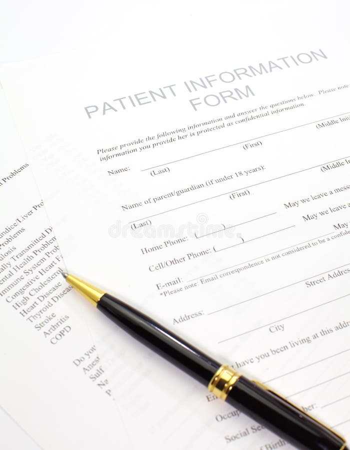 Patient Form stock photo. Image of health, medical, exam - 31377400