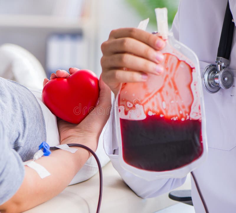 Patient Getting Blood Transfusion in Hospital Clinic Stock Image ...