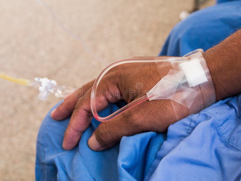 Patient Hand with IV Solution Stock Image - Image of emergency ...
