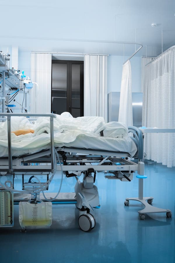 Patient in High-dependency Unit Stock Photo - Image of curtain, nursing ...