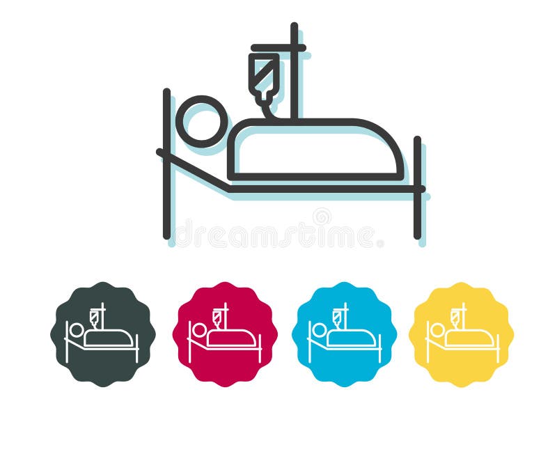 Patient in Hospital Bed - Icon Stock Illustration - Illustration of ...