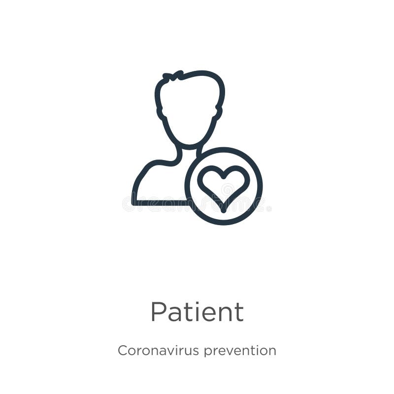 Patient Icon. Thin Linear Patient Outline Icon Isolated on White ...