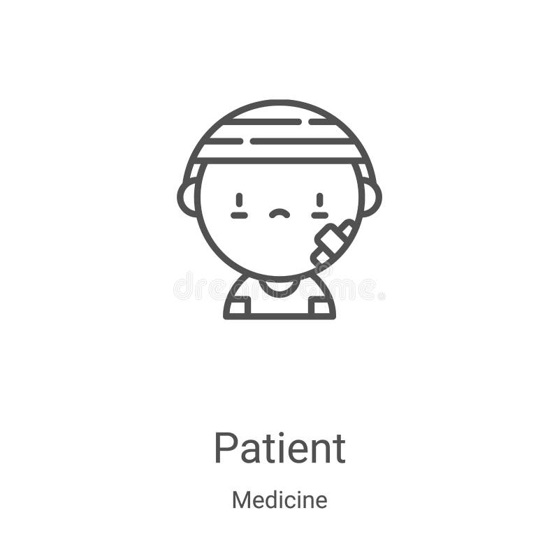 Patient Icon Vector from Medicine Collection. Thin Line Patient Outline ...