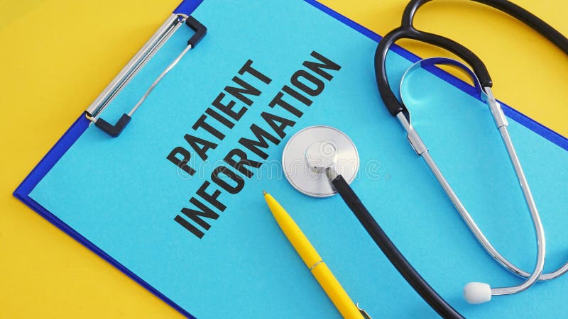Patient Information is Shown Using the Text Stock Photo - Image of ...