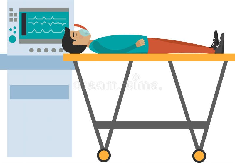 Patient in Intensive Care, First Aid and Saving Life Vector Icon ...