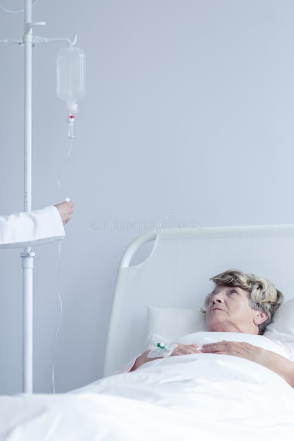 Patient with Intravenous Drip Stock Image - Image of disease, elderly ...