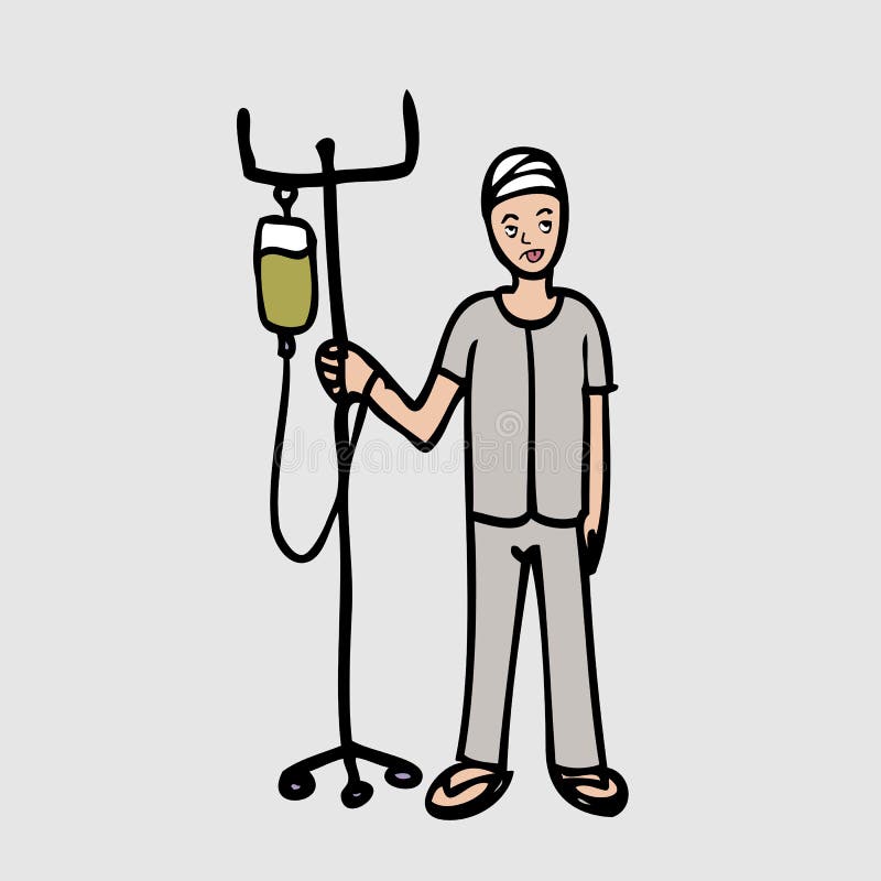 Patient and Intravenous Fluid Stock Vector - Illustration of medicine ...