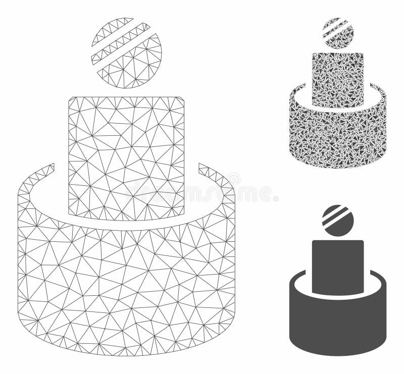 Patient Isolation Vector Mesh Wire Frame Model and Triangle Mosaic Icon ...