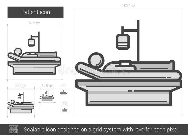 Patient line icon. stock vector. Illustration of hospital - 83922357