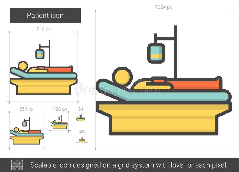 Patient line icon. stock vector. Illustration of linear - 85919132