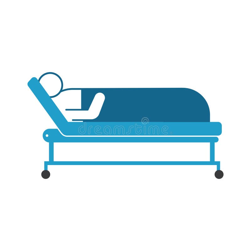 Patient Lying on the Bed Icon Stock Vector - Illustration of hostel ...