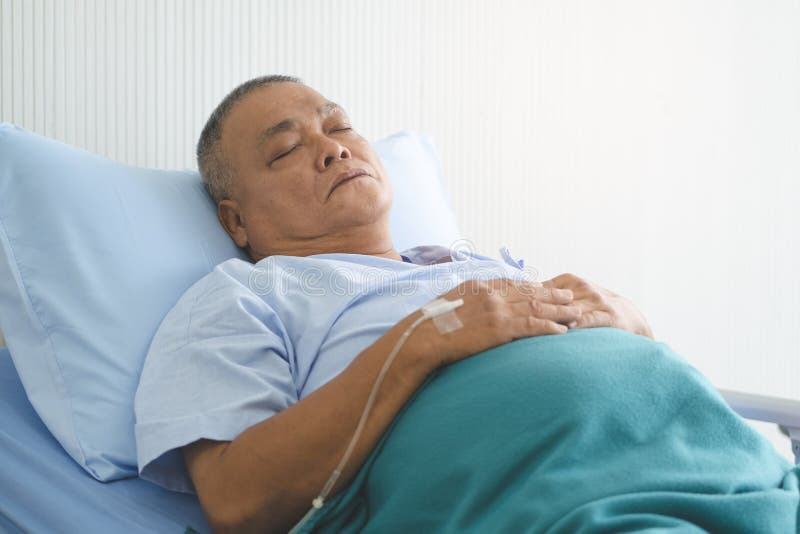 Patient Lying on the Bed and Resting in Hospital Stock Image - Image of ...