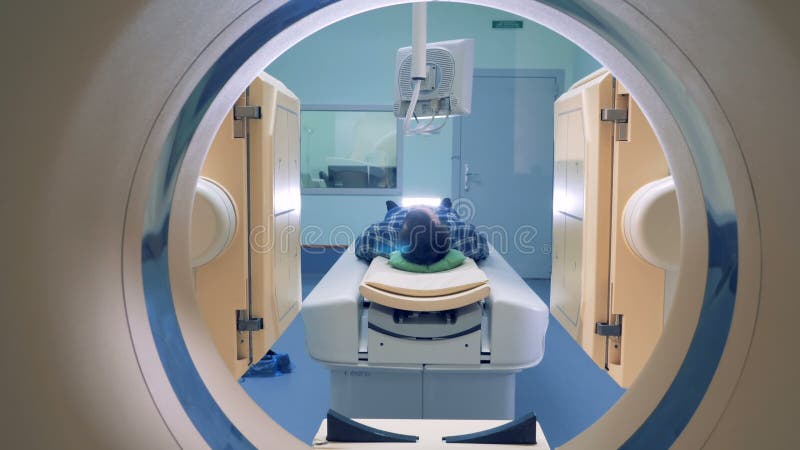 Patient Lying on the CT or MRI Scanner. 4K. Stock Footage - Video of ...