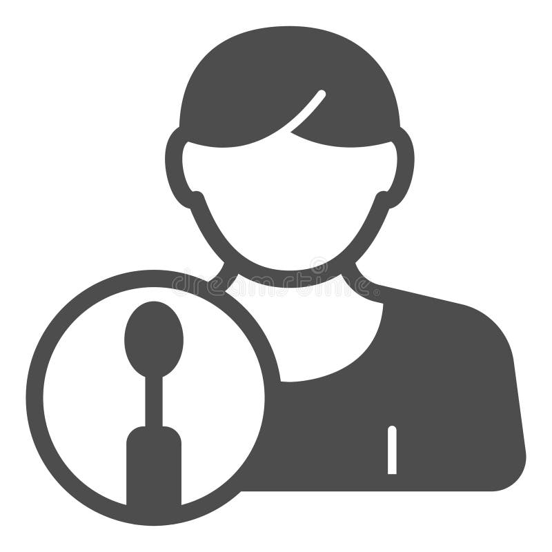 Patient Man with Sample Wand Solid Icon, Genetic Research Concept ...