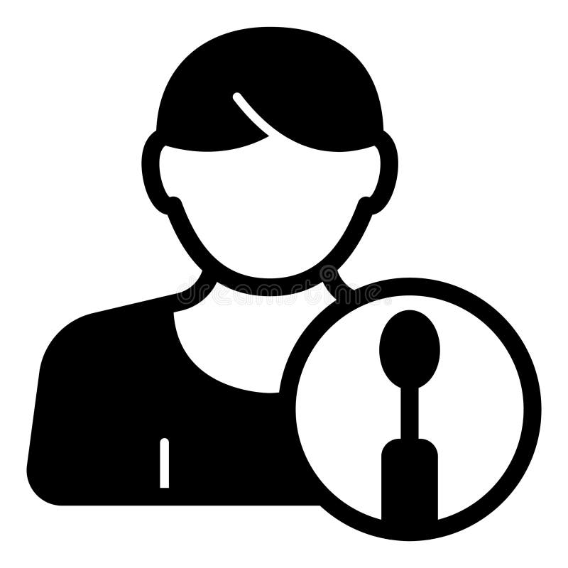 Patient Man with Sample Wand Solid Icon, Genetic Research Concept ...