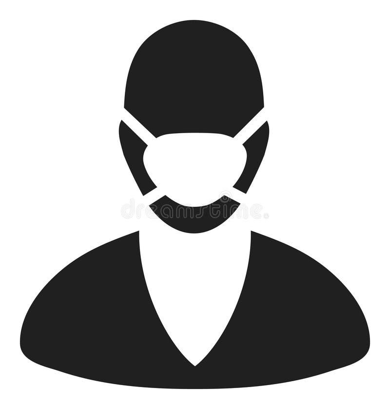 Patient Mask Vector Icon Illustration Stock Vector - Illustration of ...