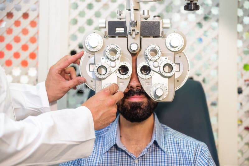 Patient in Modern Ophthalmology Clinic Checking the Eye Vision. Stock ...