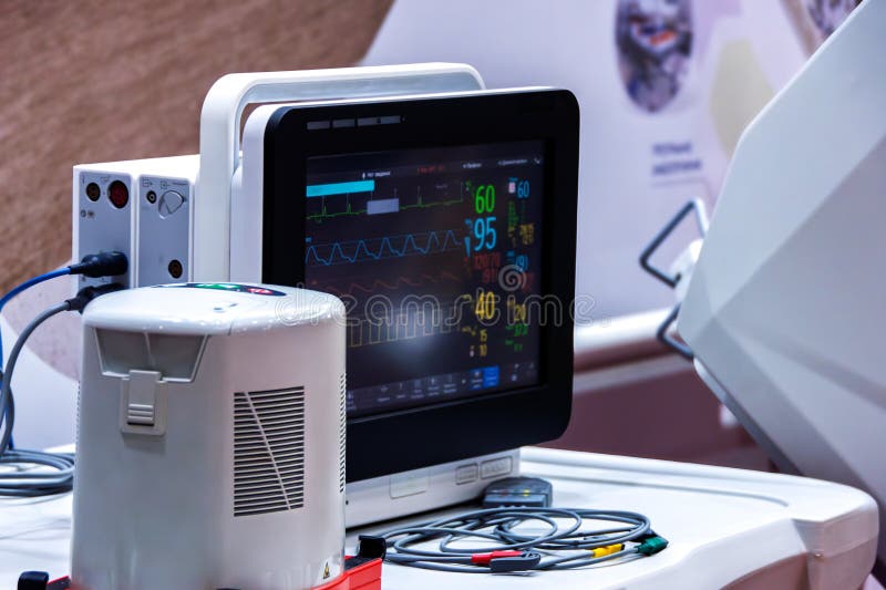 Patient Monitor with Touch Control and All Necessary Information about ...