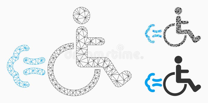 Patient Movement Vector Mesh Carcass Model and Triangle Mosaic Icon ...