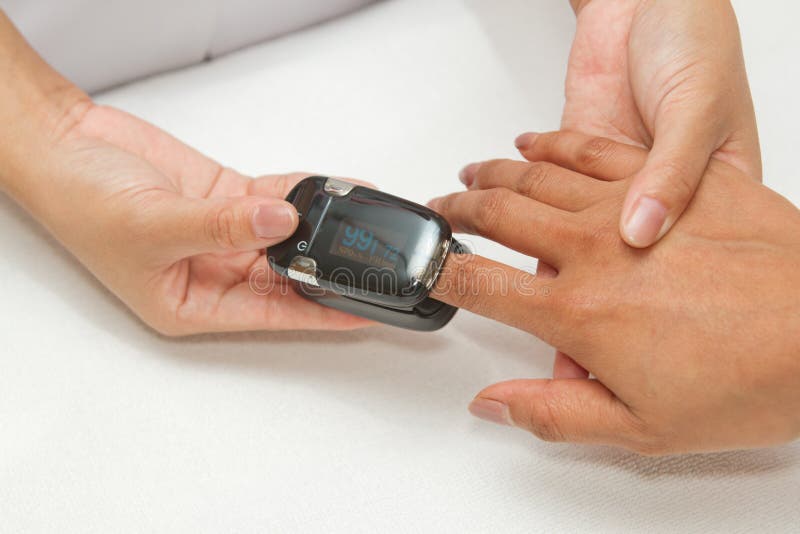 Patient with Pulse Oximeter Stock Image - Image of sign, saturation ...