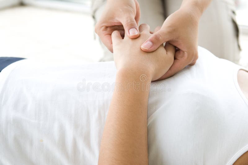 Patient Receiving Hand Massage. Stock Image - Image of joints, limb ...