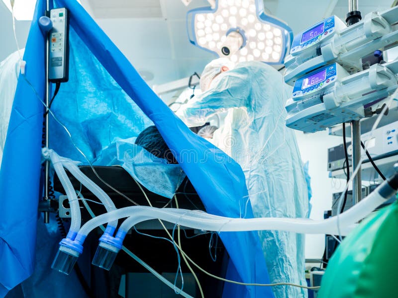 The Patient is Receiving Mechanical Ventilation of the Lungs. Stock ...