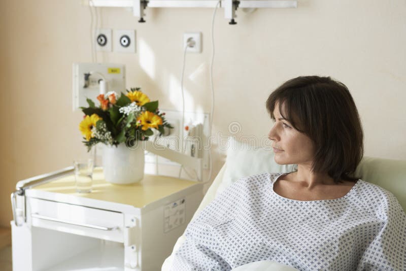 Patient Resting in Hospital Bed Stock Image - Image of recovering ...