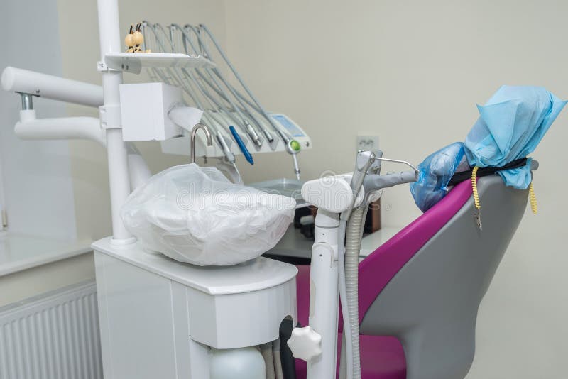 Patient`s Chair in Dentistry with Tools and Equipment Stock Photo ...